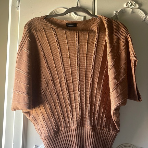 Shamaim | Dresses | Shamaim Sweater Brown With White Details Likenew ...